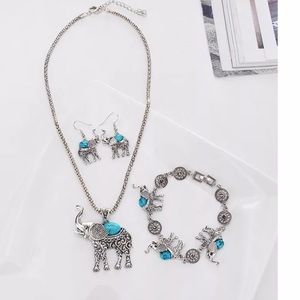 Jewelry | Turquoise Elephant Set | Poshmark